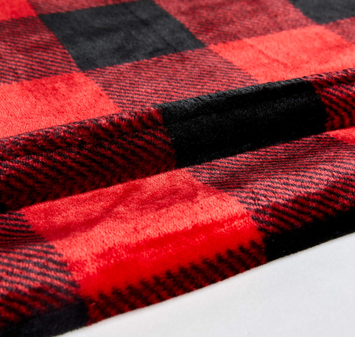FFLMYUHUL I U Fuzzy Throw Blanket with Super Soft and Warm Throw Flannel Blanket … (Tz01-red Check, 50" L x 60" W)