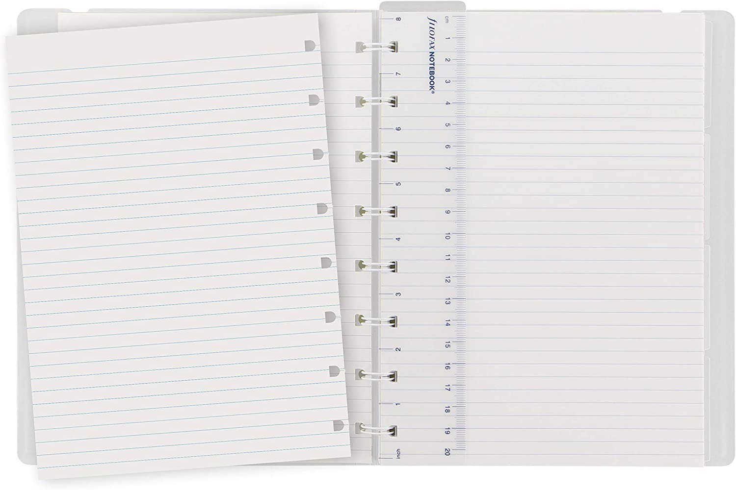 Filofax B115068U Refillable Notebook, A5 size, 112 moveable ruled pages. Includes 4 Indexes (one with pocket), page marker and elastic closure, Yellow & White