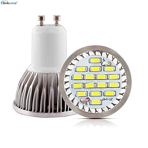 ELINKUME GU10 LED Bulbs, Cold White 6000K, 6W 720LM, 60W Halogen Spotlight Bulb Equivalent, Energy Saving GU10 LED Light Bulbs, 38°Beam Angle, Non Dimmable, Pack of 10