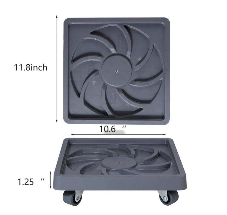 Plant Caddie with Wheels and Water Storage Tray, 11.8" Rolling Plant Stand, 4-Wheeled Plant Roller, Lockable Casters, Heavy Duty Plant Caddy for Large Indoor and Outdoor Planters