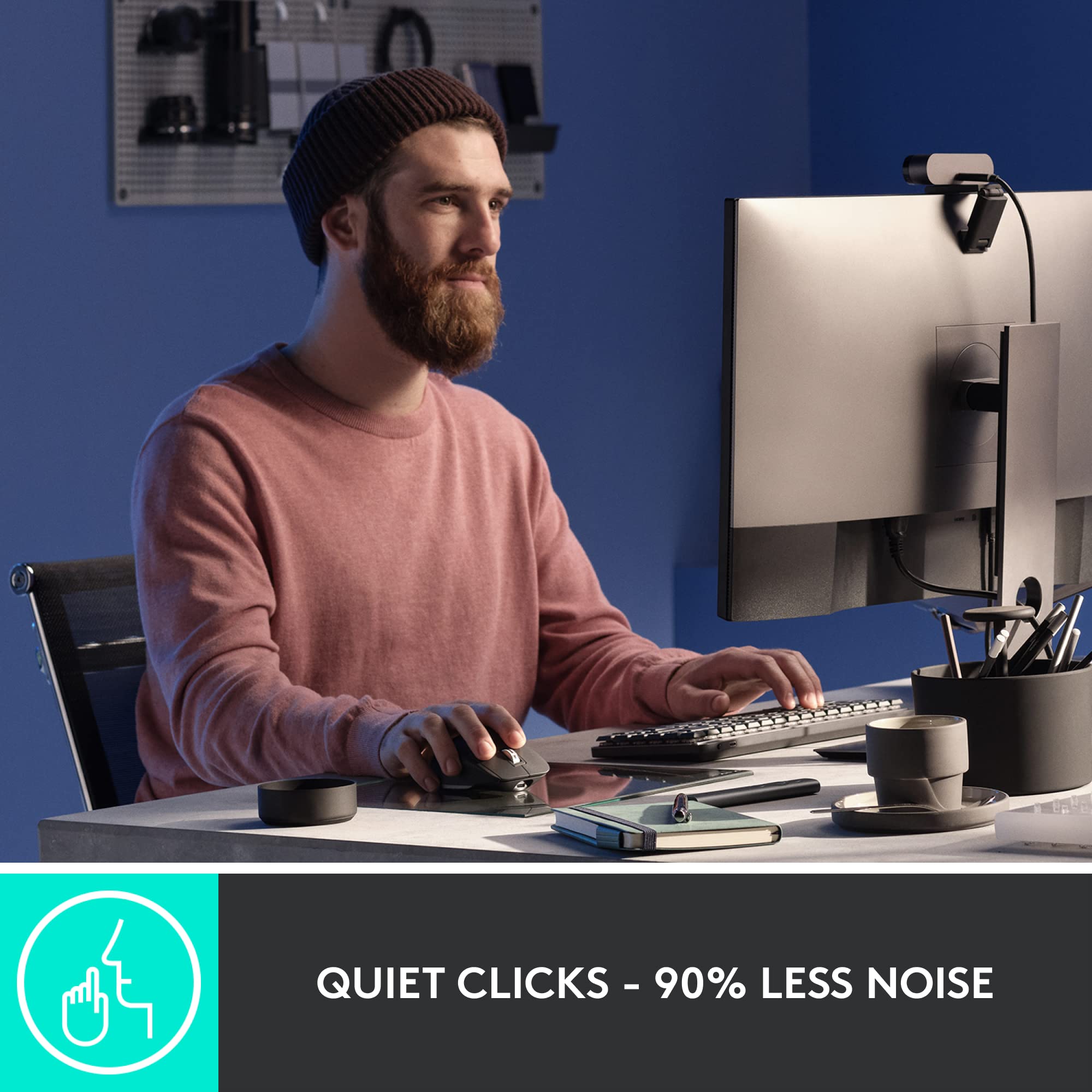 Logitech MX Master 3S Wireless Mouse and Ergo K860 Split Ergonomic Keyboard - Quieter Clicks, Faster Scrolling, Adjustable Palm Lift