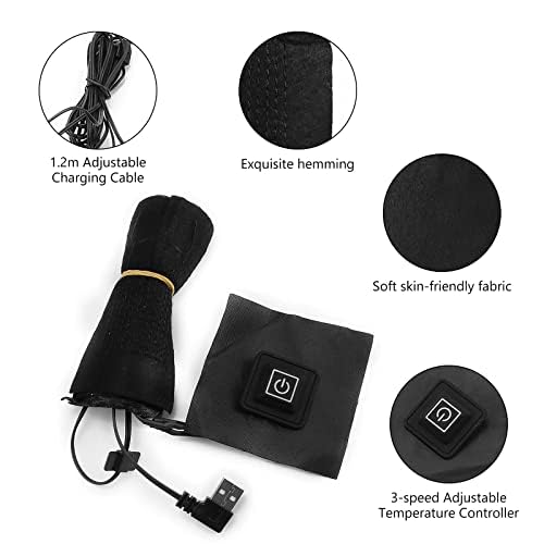 Electric Heating Pad, DDSKY 3 Gear Temp USB Clothes Heating Pad Carbon Fiber Heated Clothes Pad Thermal Cloth Vest Heated Jackie