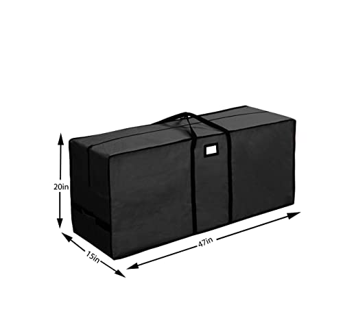 Tree Storage Bag, Waterproof Christmas Tree Storage, Fits Up to 7.5 ft Tall Artificial Disassembled Trees,Extra Large Heavy Duty Storage Container with Handles (Black, 47"x15"x20)