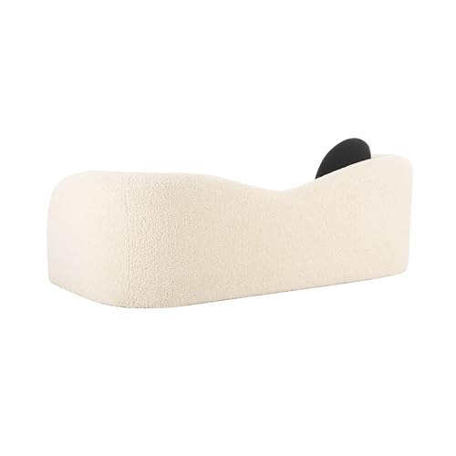 Tov Furniture Leonie Beige Faux Shearling 84" Sofa