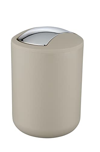 WENKO 21221100 Swing Cover bin Brasil, S, Taupe, 1 Pack, 14 x 14 x 21 cm