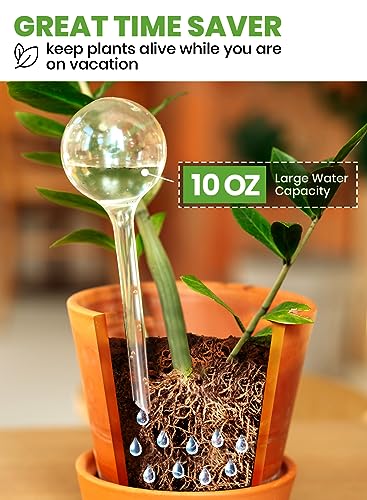 Plant Watering Globes Large Plastic XL Set of 4 - Automatic Plant Waterer Set for Indoor and Outdoor Plant Watering - Self Watering Planter Insert System with Plastic Watering Bulbs (4, Large )