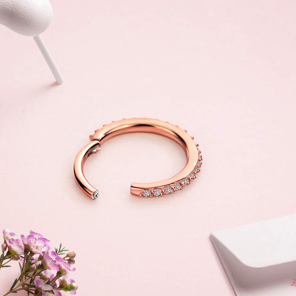 FANSING Gold Surgical Steel Cartilage Hoop 16g 12mm Helix Earring 16 Gauge Conch Piercing Jewelry