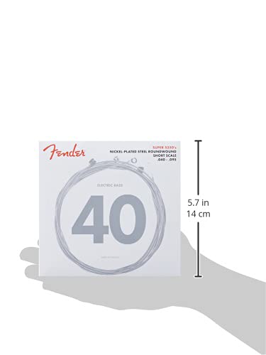 Fender Super 5250 Bass Strings, Nickel-Plated Steel Roundwound, Short Scale, 5250XL .040-.095