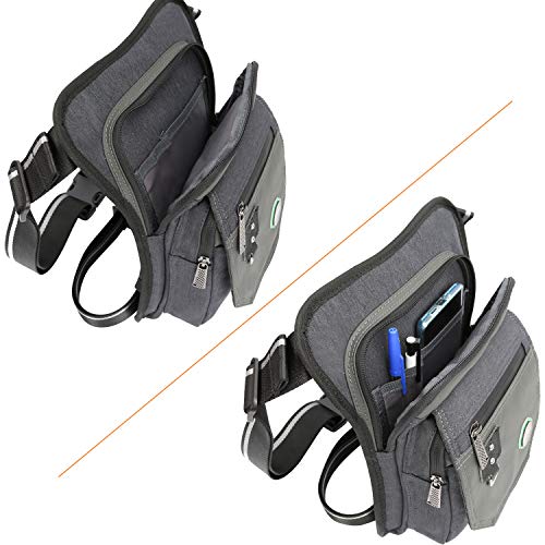 Thigh Bag, Larswon Leg Pouch Bag Thigh Pack Bag Tactical Waist Bag Motorcycle Bag (Dark Gray)