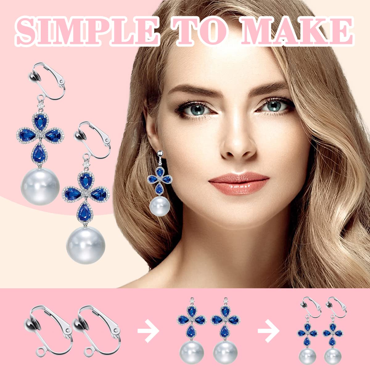 FANCY NOVA 20 Pack Clip-on Earring Converters Hypoallergenic Earring Clip On Backs Parts Components Findings for DIY Earring and Pierced Ears (Silver)