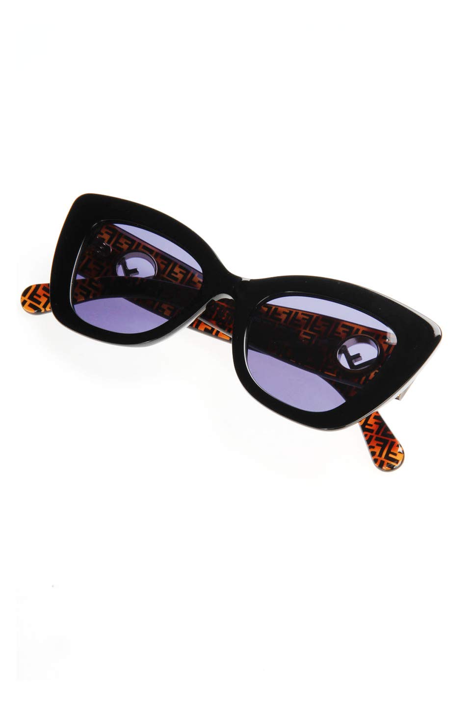 FENDI Rectangular Sunglasses FF0327S 807KU Black/Brown 52mm 327