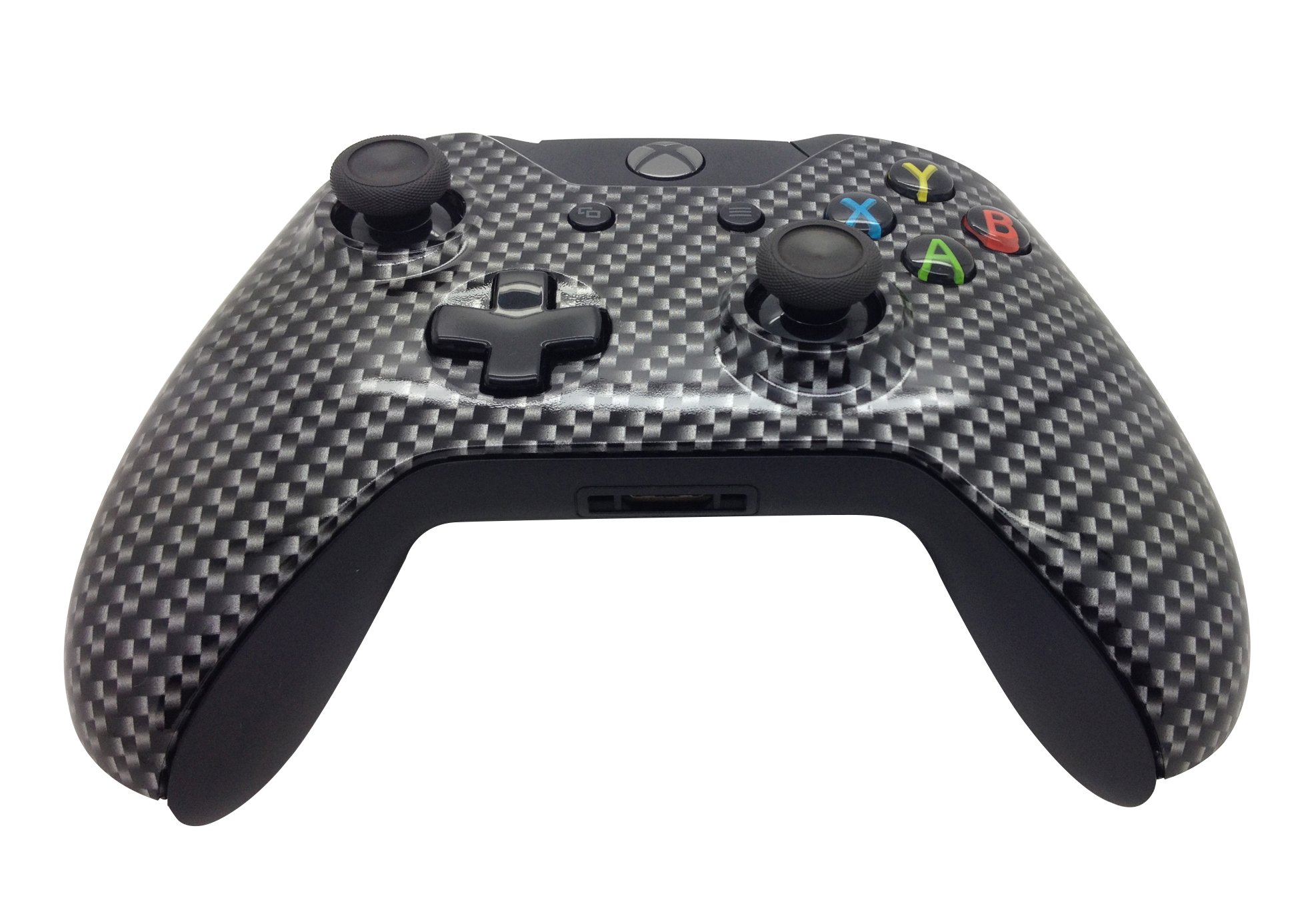 E-MODS GAMING® Hydro Dipped Black Carbon Fibre Front Shell Cover Mod for Xbox One Controller