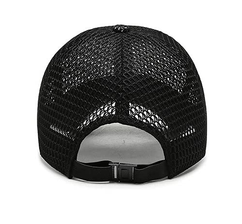 FASHIXD Summer Mesh Baseball Cap for Men Women Trucker Mesh Hat Baseball Hats Outdoor Sports Running hat (2-Black)