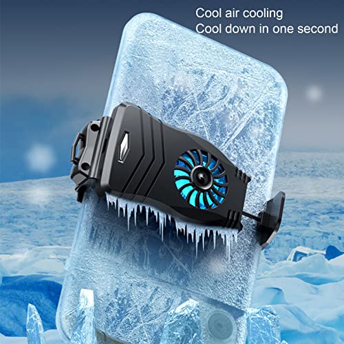 Phone Cooler Fan and Game Controller Triggers Kit, Rechargeable High Frequency Clicks Active Cooling Fan Phone Grips for Survival Games