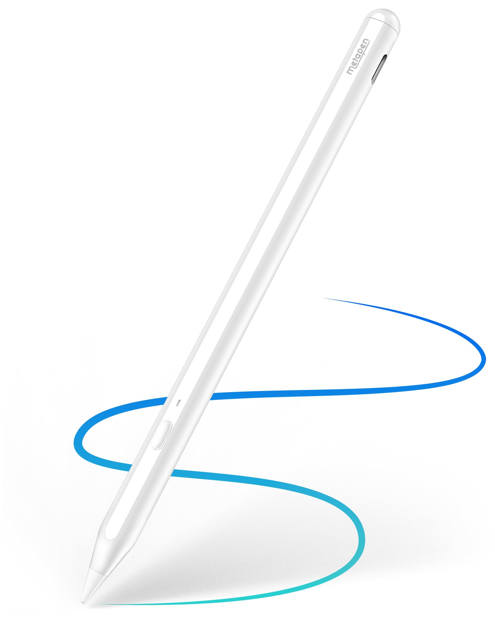 Metapen Pencil Tips for Apple Pencil 2nd and 1st Generation - 1:1 Original Size (4pcs, 2X More Durable), Fit Well with iPad Pen for iPad Pro/Mini/Air, Active Stylus Nibs (White, NOT Yellow)