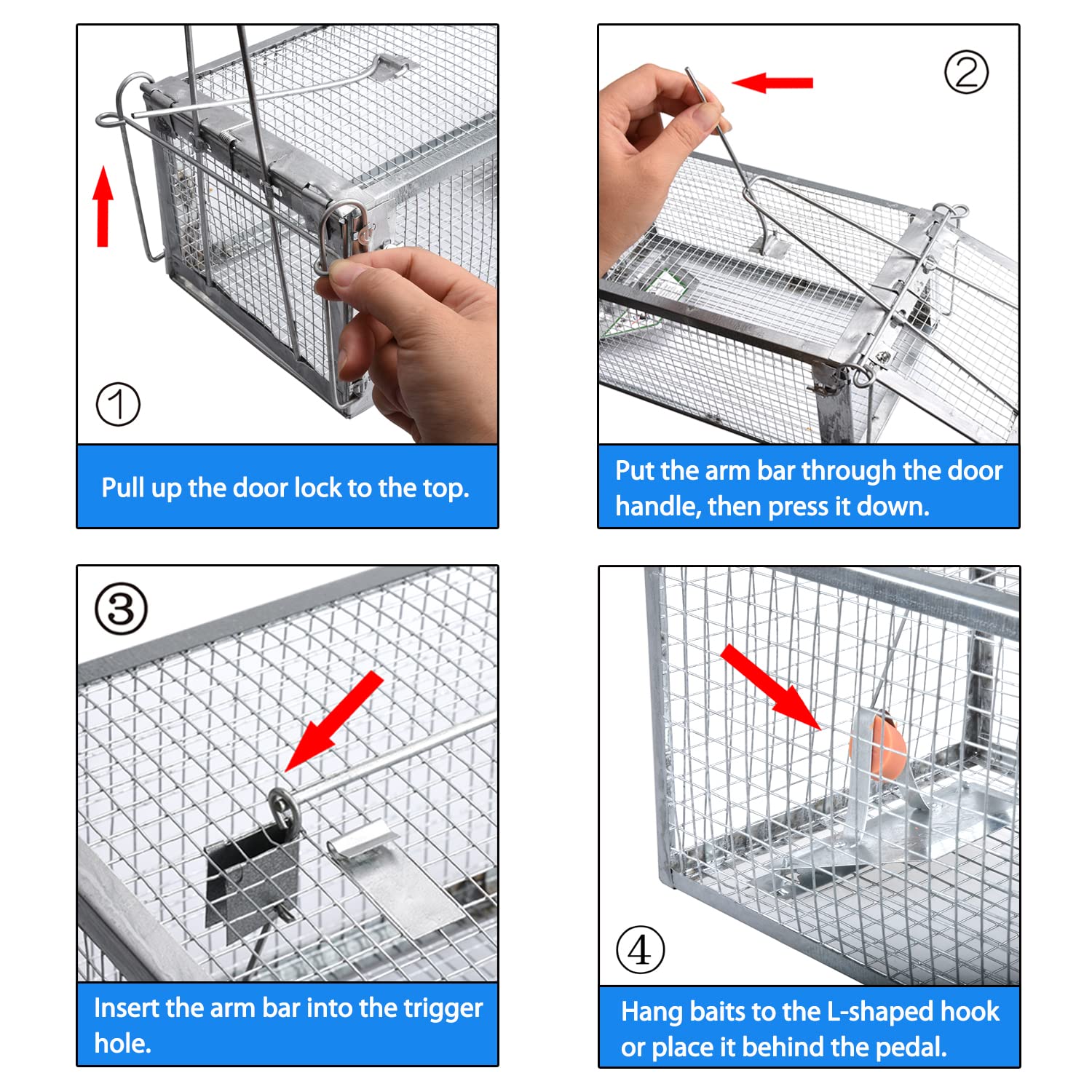 Gingbau 3-Pack Live Chipmunk Traps Humane Mouse Rat Trap Cages for Indoors and Outdoors
