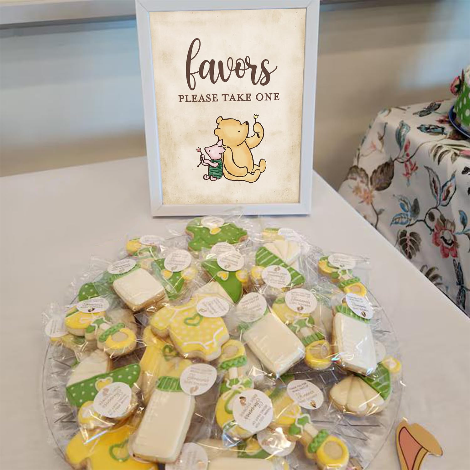 The Pooh Bear Baby Shower Decorations, Table Sign/Gender Reveal/BIrthday Party Table Decorations 6 Pcs