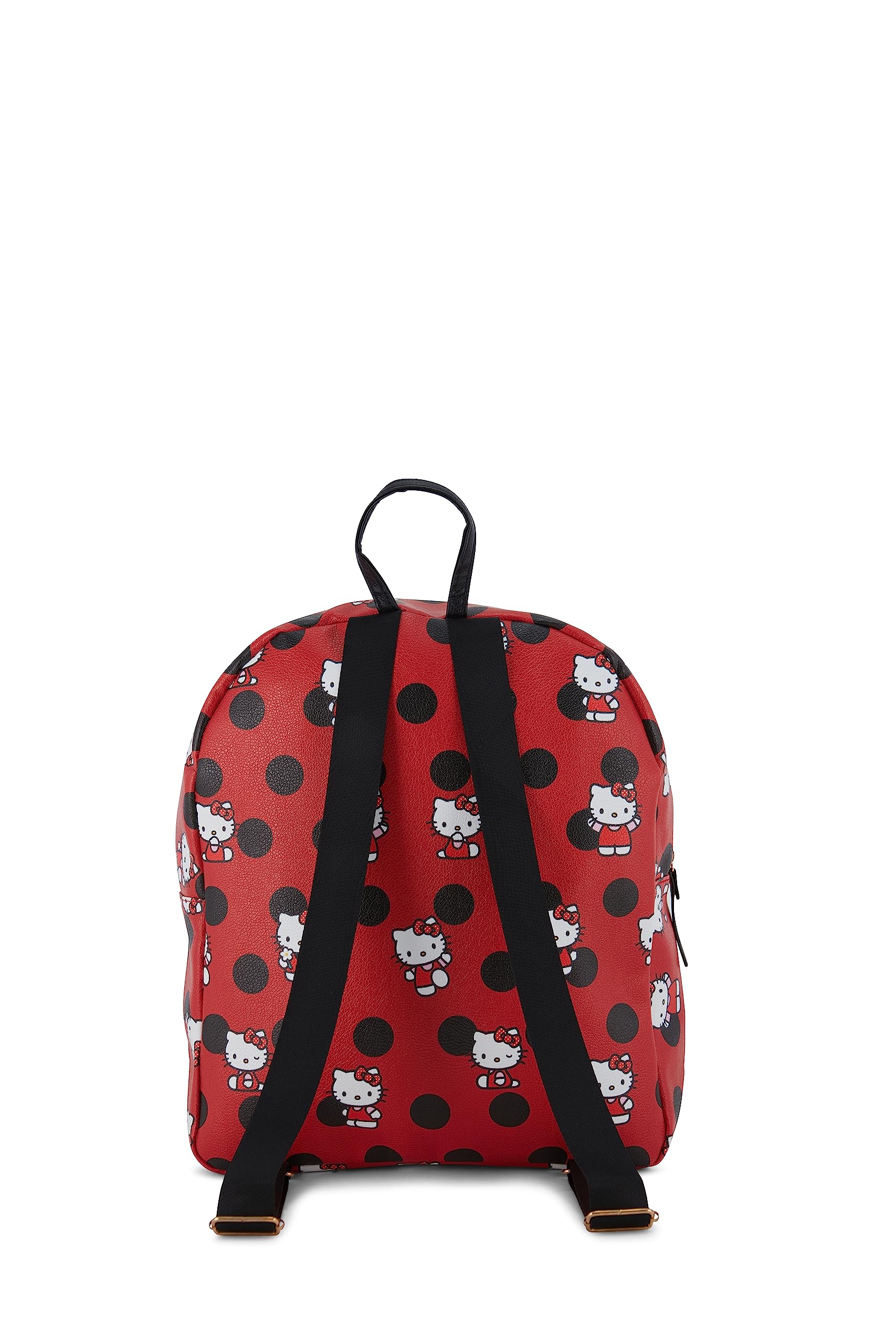 Fast Forward Hello Kitty Allover Leather Backpack - Girls, Boys, Teens, Adults - Officially Licensed Hello Kitty Faux Leather 14 Inch Backpack (Red)