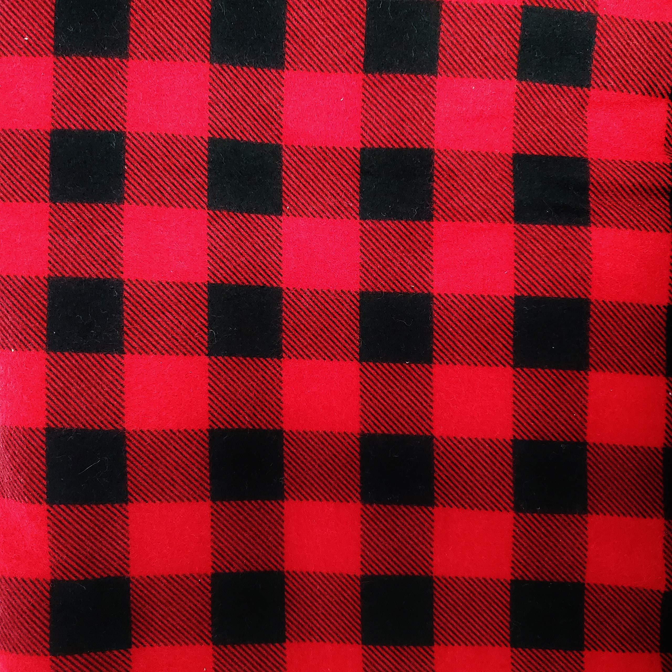 Fat Quarter - Buffalo Plaid Red & Black Plaid Check Flannel 100% Cotton Fabric