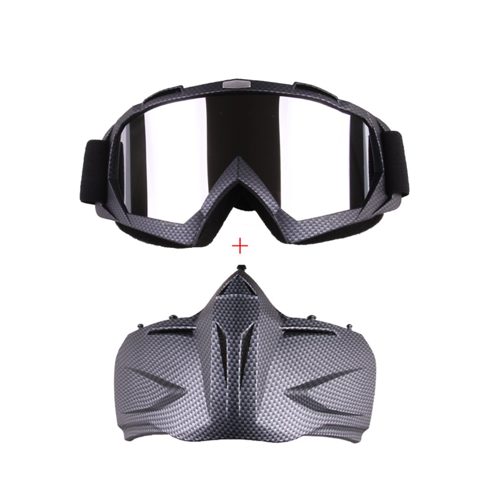 Eoncore Motorcycle Goggles Mask Detachable, Windproof Protect Padding Helmet Sunglasses Ski Goggles Road Riding UV Motorbike Glasses (Graffiti)