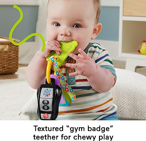Fisher-Price Baby Travel Toy Laugh & Learn Play & Go Activity Keys with Learning Music, Teether & Mirror for Infants Ages 6+ Months