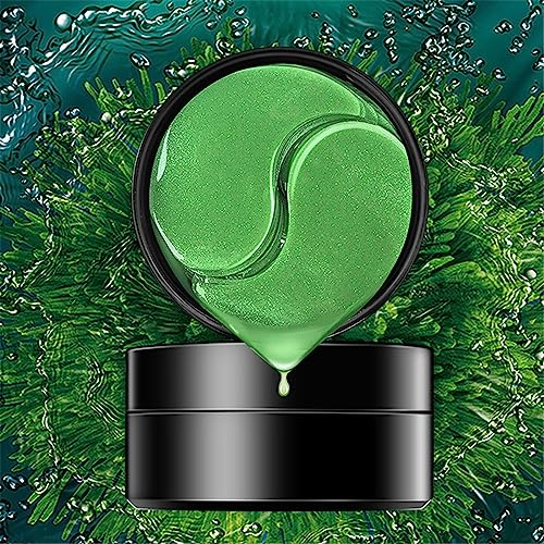 npkgvia 60 PCS Green Tea Under Eye with and Collagen for Dark Circles Puffiness Eye Gel Patch Eye Pad for Wrinkles Eye Bag 10ml Loose Skin (Pink, One Size)