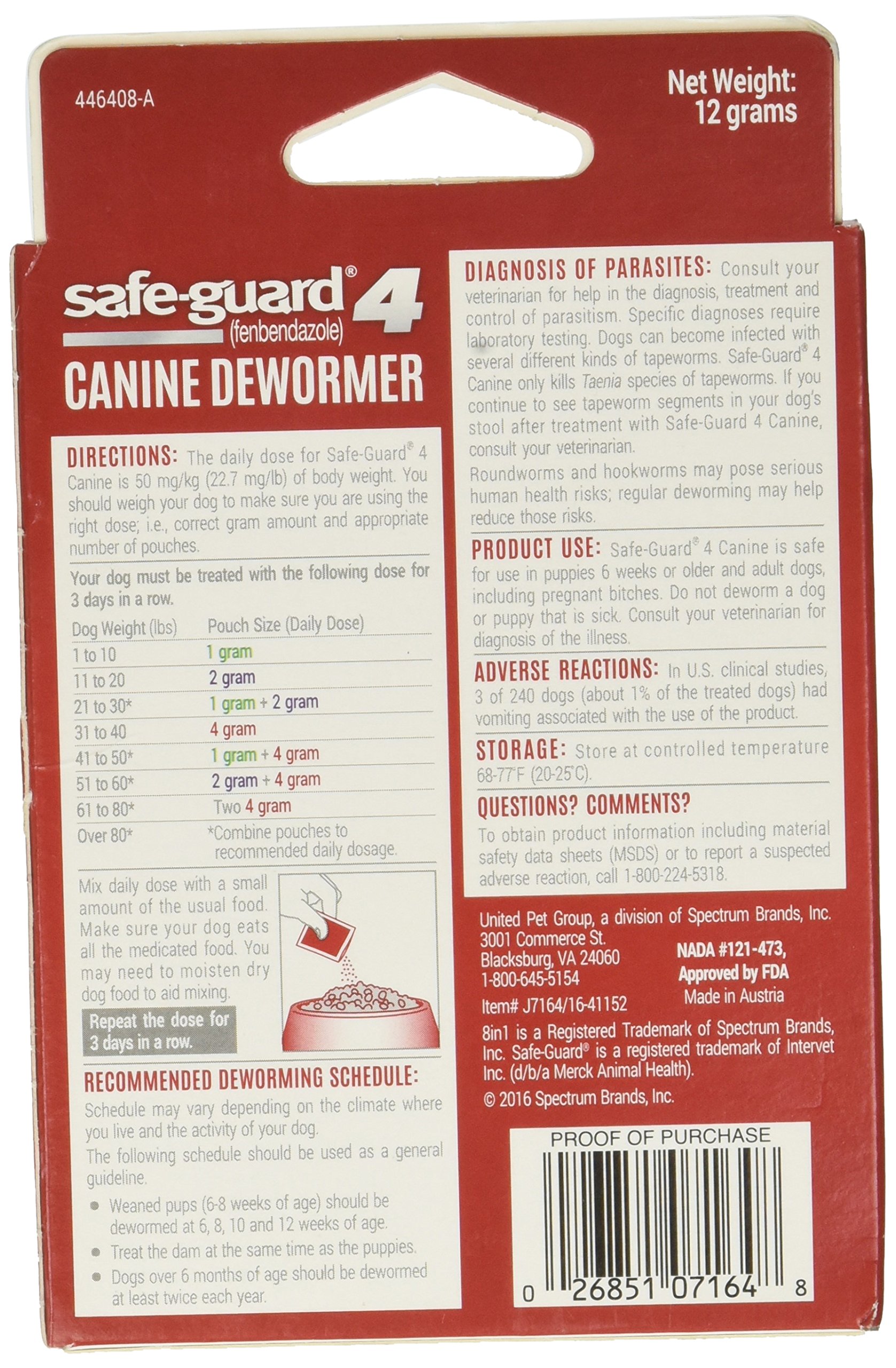 UPG - COMPANION ANIMAL Eio Wormer Safeguard 4 Lg Dog