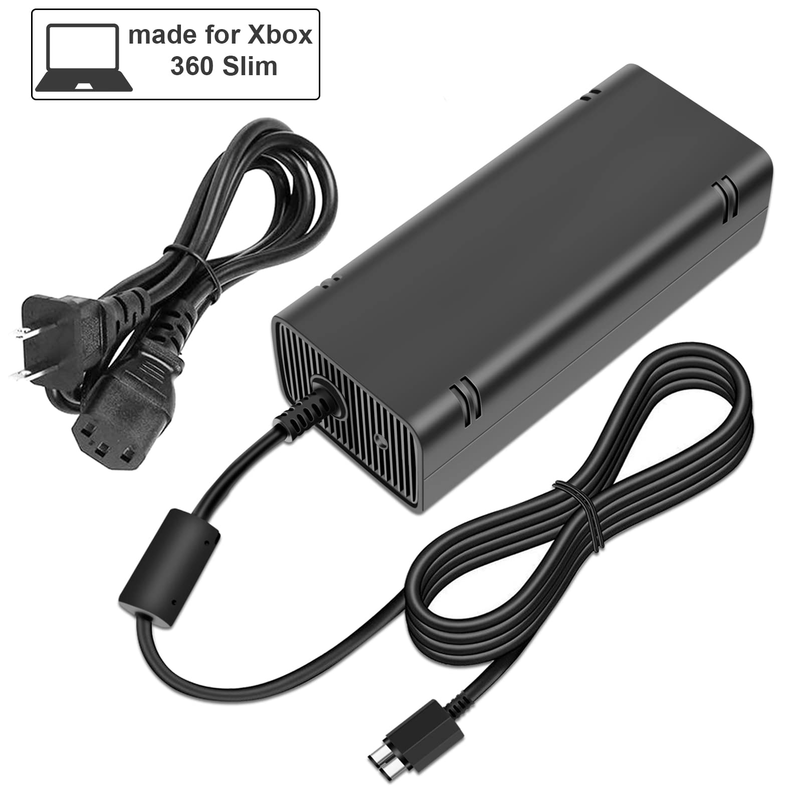 Fancy Buying AC Adapter with Cable for Xbox 360 Slim Power Supply Charger Brick (Black)