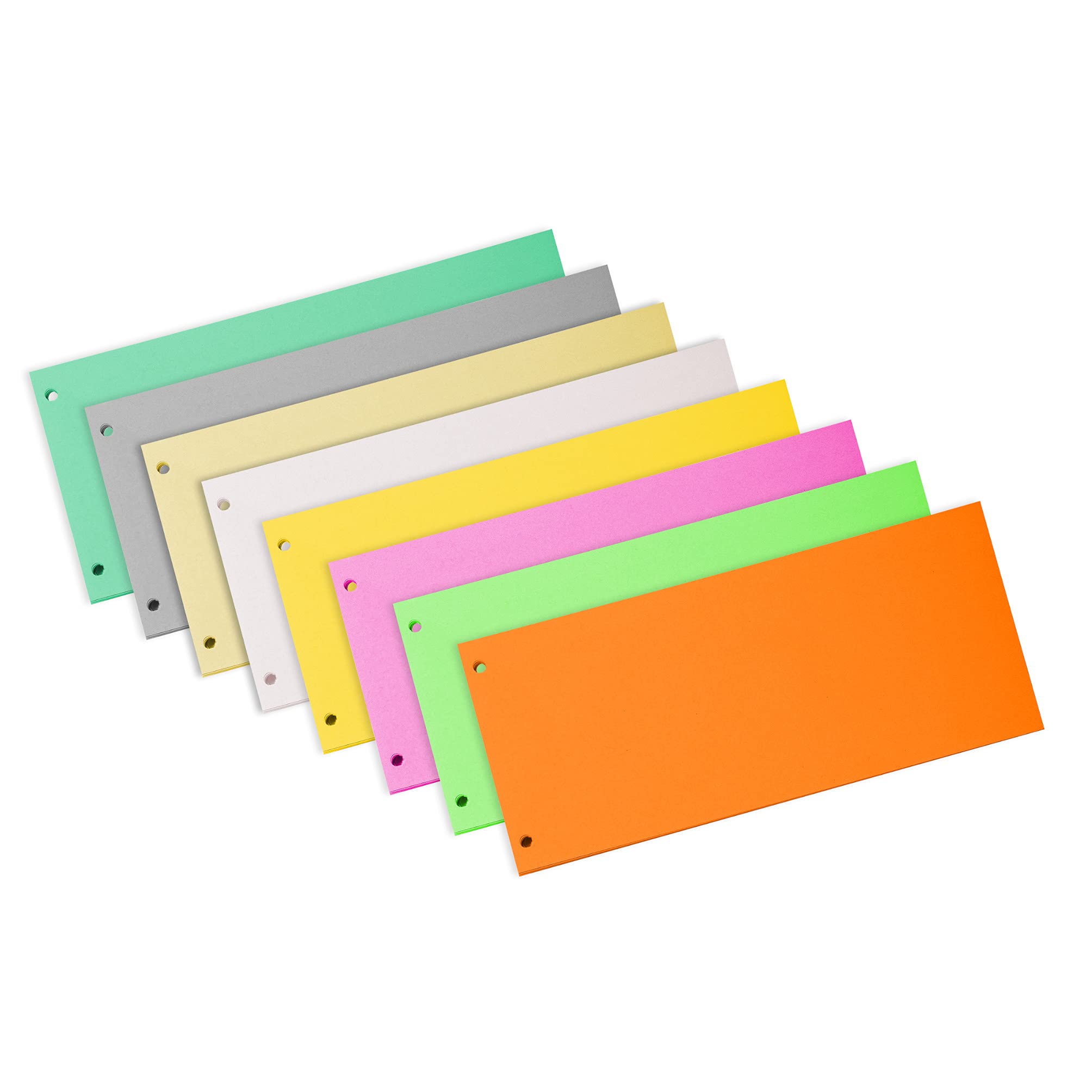 EXACOMPTA 13315B Paquet de 100 fiches intercalaires perforées 180g unies à l'italienne 10,5 cm x 24 cm pour classeur bleues
