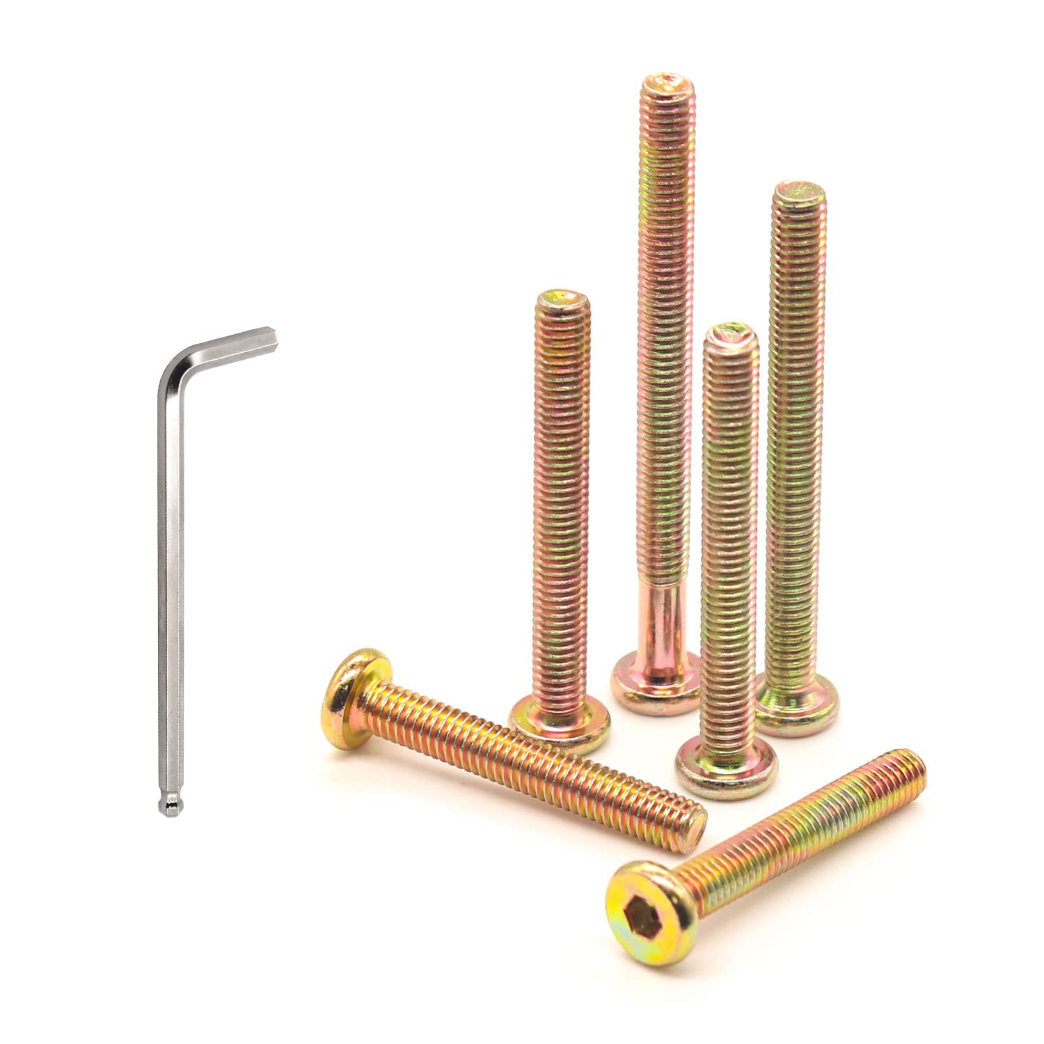 M6 x 40MM Bolts - 15 Pcs Flat Head Hex Socket Cap Screws Bolts for Crib, Chairs, and Furniture with Allen Wrench - Bed Hardware Replacement (M6 x 40 mm -15PCS)