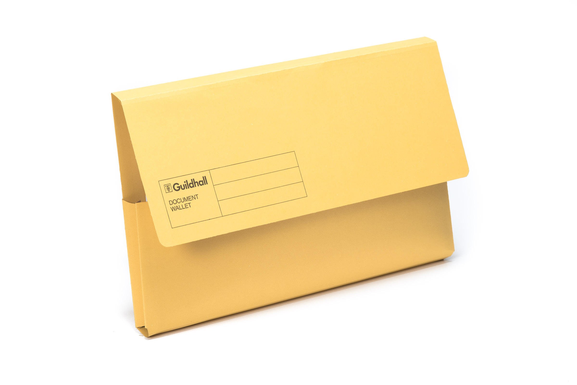Exacompta Guildhall Document Wallets, 285 GSM, Foolscap - Yellow, Pack of 50