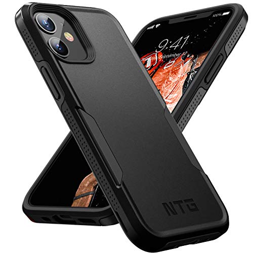 NTG Military Shockproof iPhone 12 Case [2 Layer Structure Protection][Military Grade Anti-Drop] Hard Slim iPhone 12 Phone Case, Shockproof Protective Phone Case for iPhone 12 (6.1 inch), Black