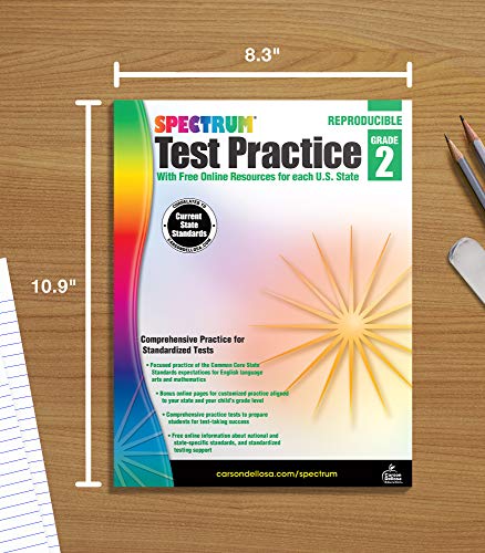 Spectrum Test Prep Grade 2 Workbook, Ages 7-8, Reading Comprehension, Language Arts & Math Workbook, Grammar, Vocabulary, Addition, Subtraction, Writing Practice Tests, 2nd Grade Test Prep Workbook