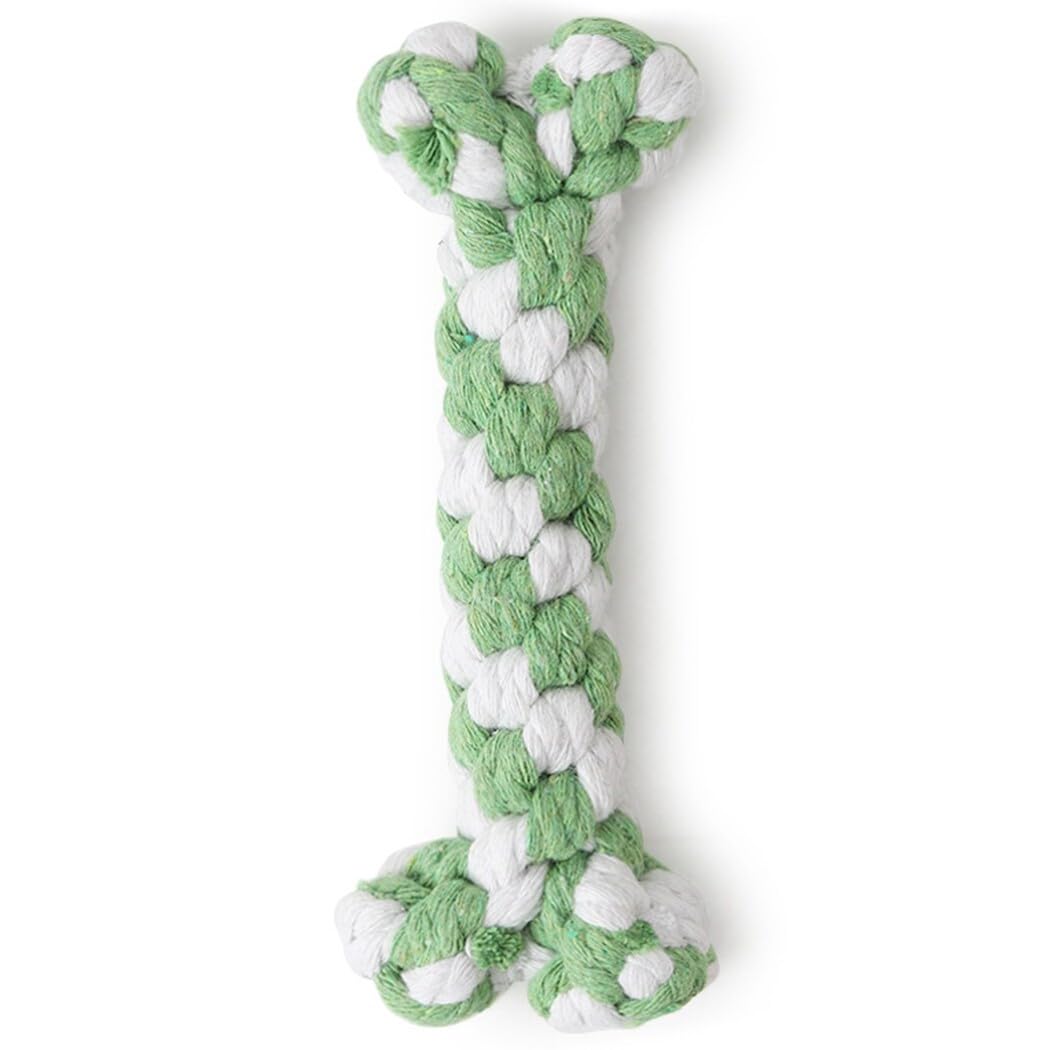 Training 50 Cotton Braided Bone Toy - Interactive Teething Dog Chew Pet Rope Toy Training Funny Natural Biting