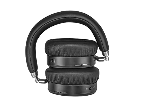 Monoprice Bluetooth Headphones with Active Noise Cancelling, 20H Playback/Talk Time, with The AAC, SBC, Qualcomm aptX, and Qualcomm aptX Low Latency Audio codecs,Black