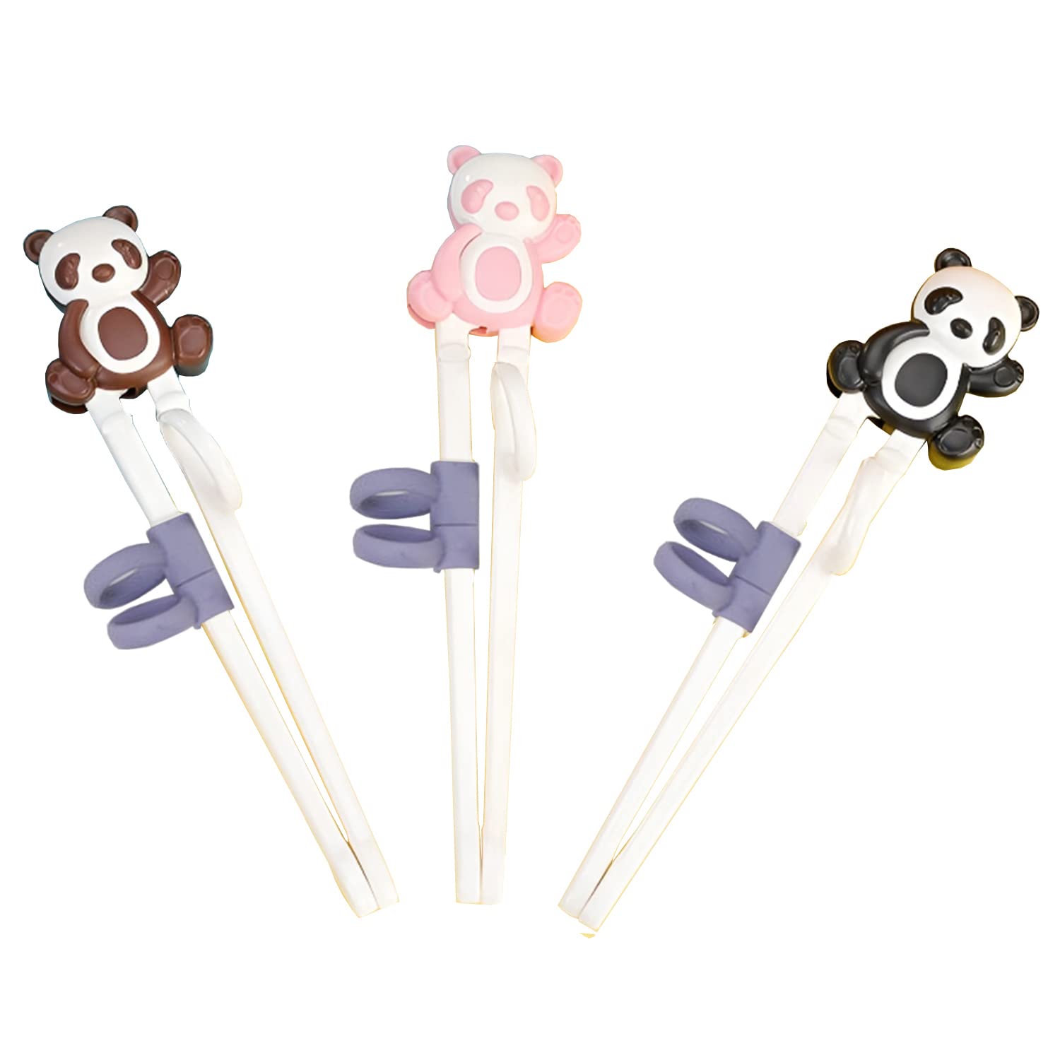 Training Chopsticks 2 Pairs for Kids Cute Animal Shape Children Learning Chopsticks helper Non-slippery Reusable and Dishwasher Safe (Green+Blue)