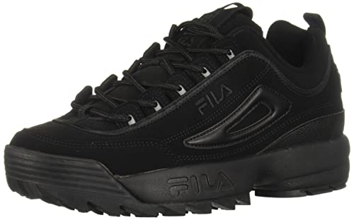 Fila Men's Strada Disruptor fashion sneakers, Black/Black/Black, 7 US