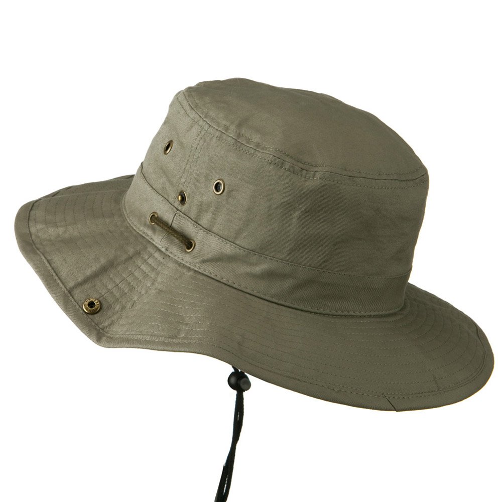 Extra Big Size Brushed Twill Aussie Hats - Olive 2XL-3XL