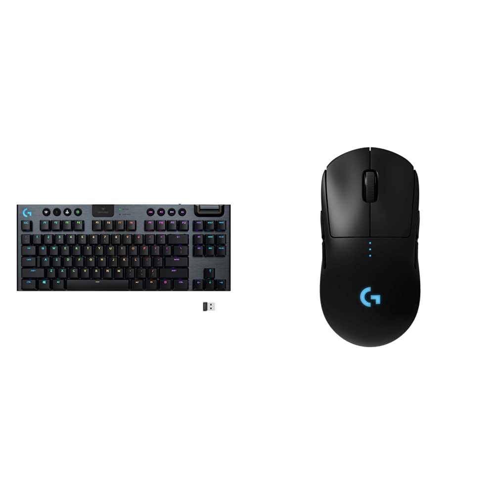 Logitech G915 TKL Tenkeyless Lightspeed Wireless RGB Mechanical Gaming Keyboard, Low Profile Switch Options, Lightsync RGB - Tactile & Pro Wireless Gaming Mouse with Esports Grade Performance
