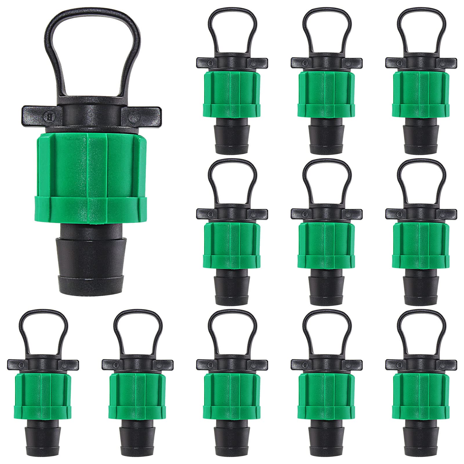 Moicstiy 12Pcs 1/2 Inch Drip Irrigation Tubing End Cap Plug Universal End Cap Fitting for 16-17mm Drip Tape Tubing