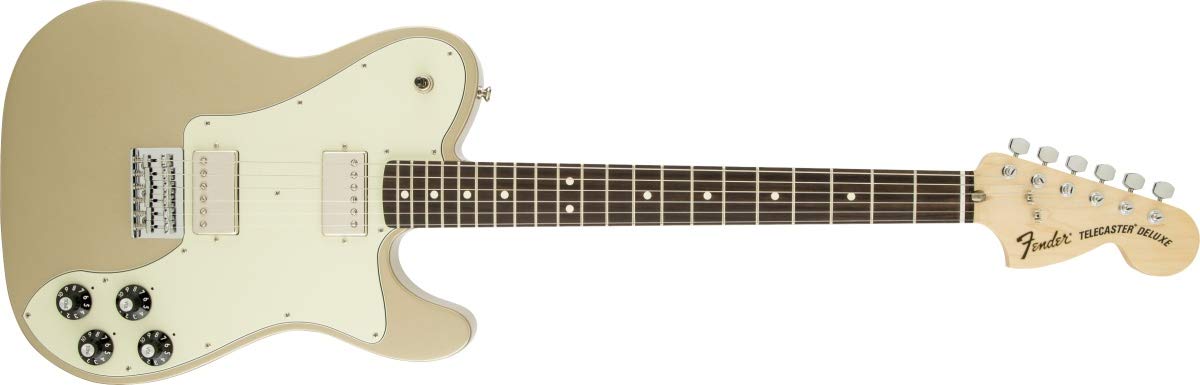 Fender Chris Shiflett Deluxe Telecaster Electric Guitar, with 2-Year Warranty, Shoreline Gold, Rosewood Fingerboard