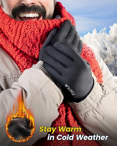 FEWTUR Winter Hiking Gloves for Men Women Cold Weather - Thermal Warm Gloves with Touchscreen Finger for Running Biking