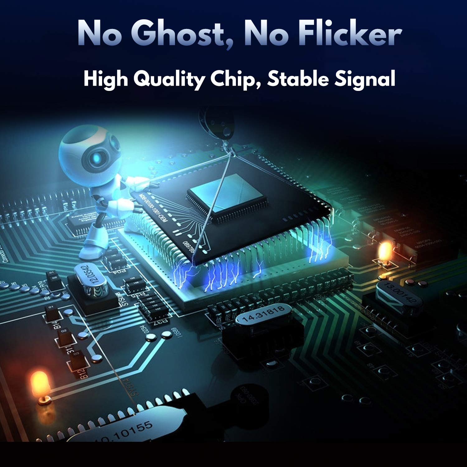 HDMI Splitter 1 in 2 Out, HDMI Splitter 1 to 2 Amplifier for Full HD HDMI 2.0 1080P/ 3D/ 4K for Xbox PS4 PS3 Fire Stick Roku Blu-Ray Player Apple TV HDTV