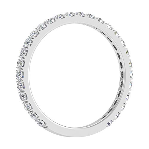 FINEROCK 1/2 Carat Diamond Wedding Band Ring in 14K White Gold (Ring Size 4.5) (I1-I2 Clarity)