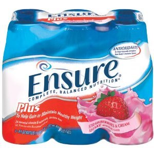Ensure Plus Nutrition Strawberries & Cream Shake 8 oz 6 Units/Pack(4 Pack)