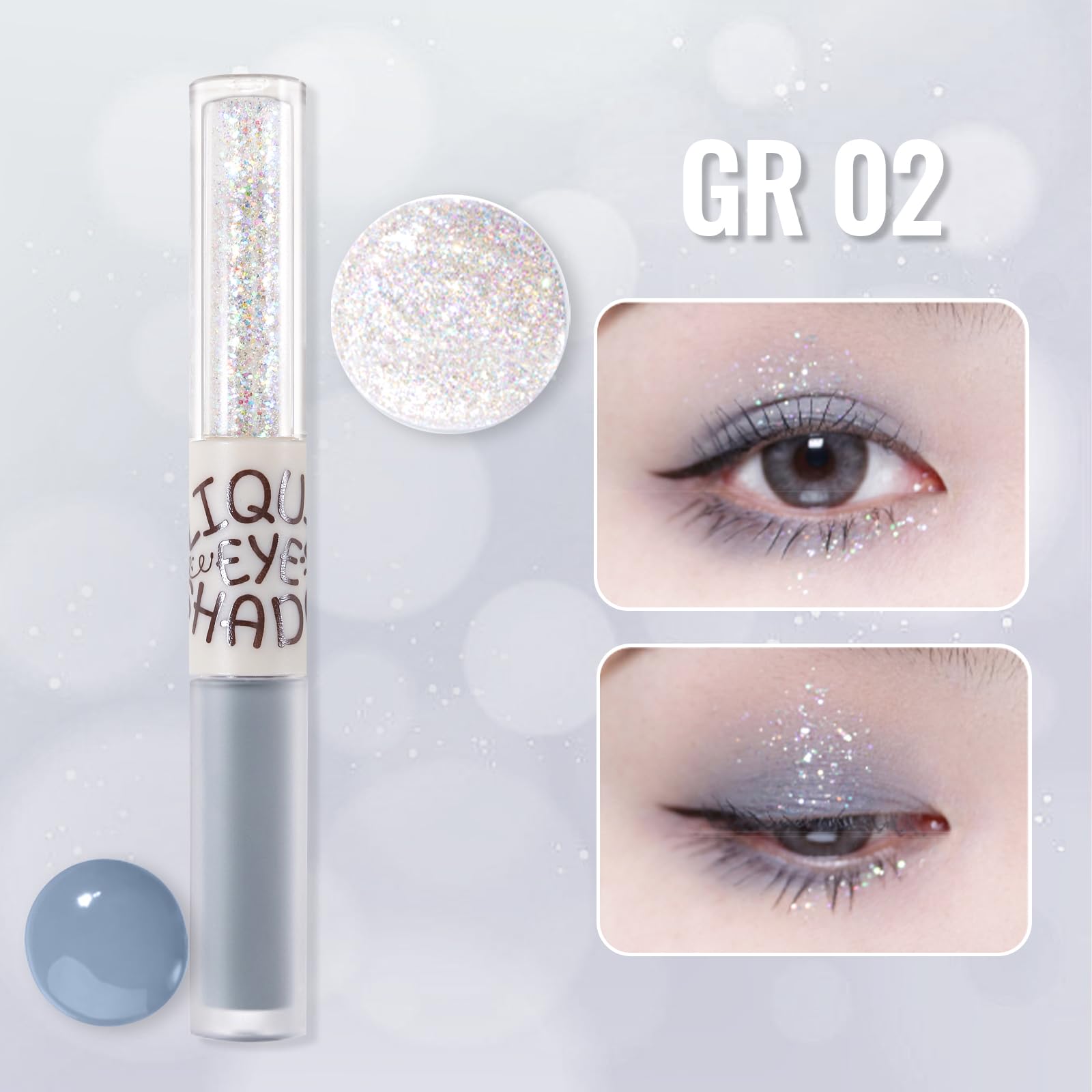 Erinde 4PCS Liquid Glitter Matte Eyeshadow Set, 2-in-1 Glitter Eyeliner & Cream Eyeshadow, Korean Shimmer Matte Eye Shadow Liner Makeup, Quick Drying, Easy to Apply & Long Lasting Pigmented Formula