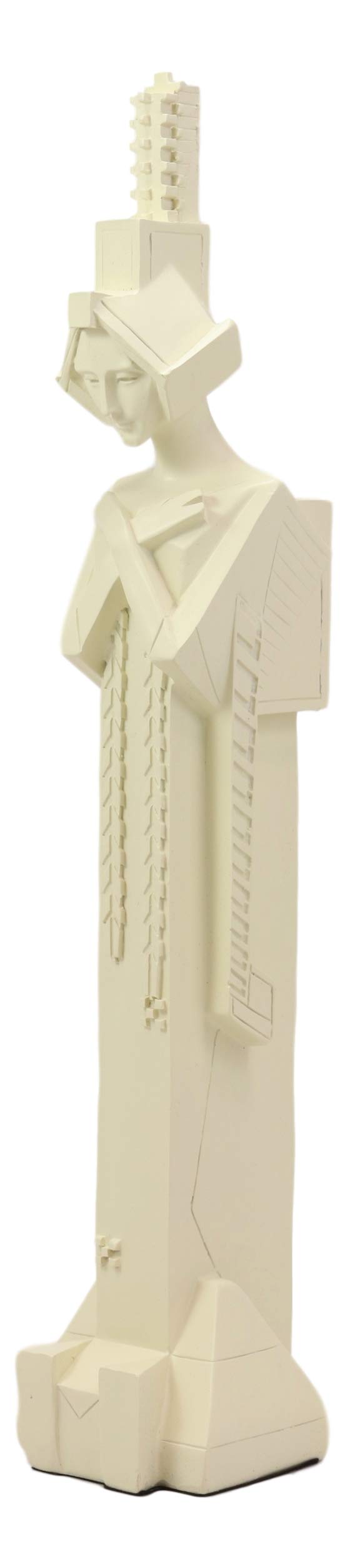 Ebros Frank Lloyd Wright Architecture Midway Gardens Collectible White Sprite with Crossed Arms Statue Reproduction Sculpture 13.75" Tall Home Decor Figurine
