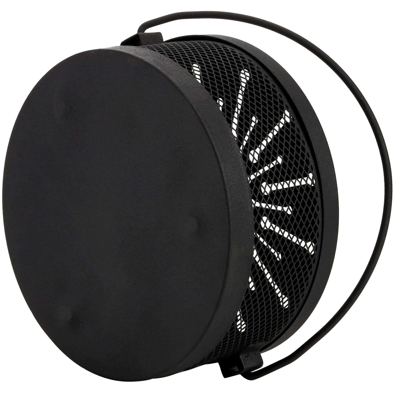 Elsjoy 2 Pack Mosquito Coil Holder with Lid and Handle, Portable Incense Coil Burner Metal Mosquito Incense Holder for Indoor & Outdoor Camping, 5.6" Diameter, Black