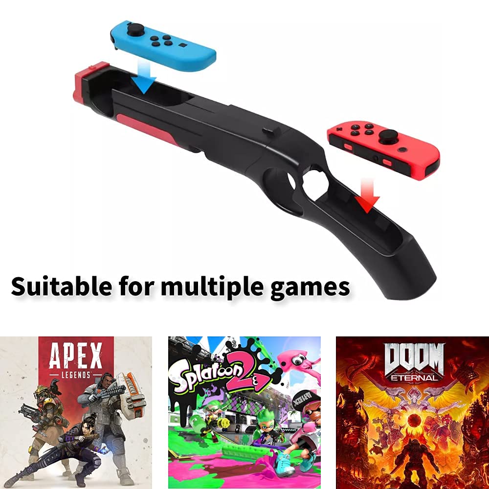 ENFILY Shooting Game Gun Hand Grip Accessories for Nintendo Switch Hunting Game, Doom Eternal, Splatoon 2, Apex, Fortnite, Sniper Elite 3 Ultimate Edition, Resident Evil, Overwatch, Warframe