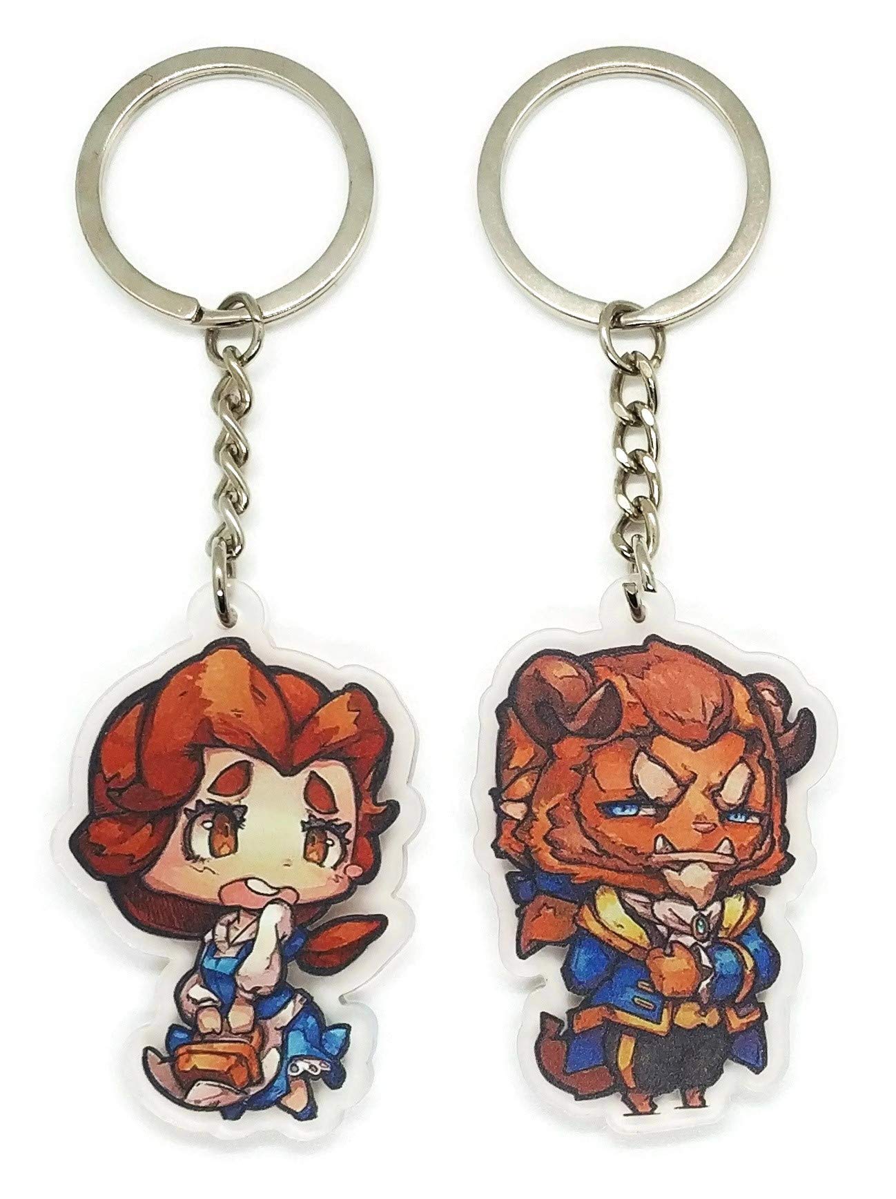 EBTY DREAMS Inc. - Set of 2 Beauty And The Beast Acrylic Keychain Belle, Beast